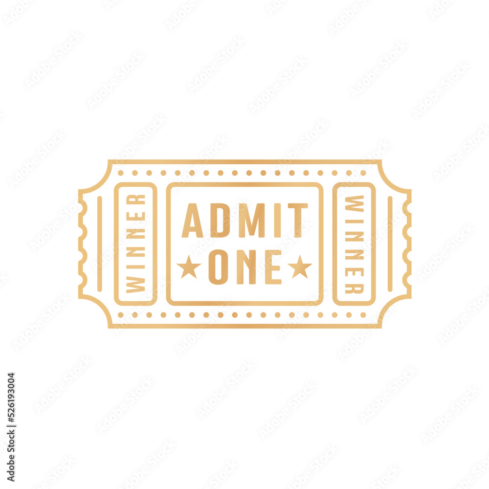 Raffle Ticket, Admit One, Movie Ticket, Film Admission, Winner Ticket ...