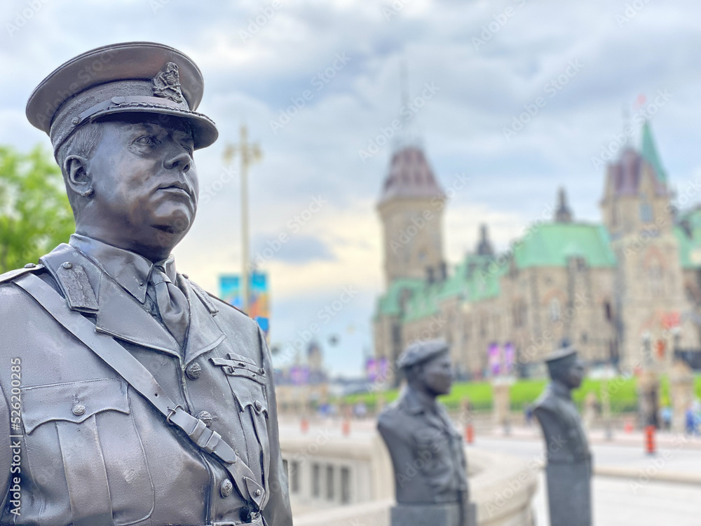 Ottawa, Canada: Valiants Memorial, collection of nine busts and five ...