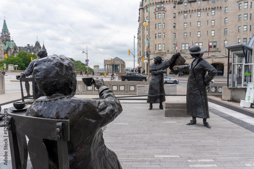 Ottawa, Canada: "Women Are Persons!" sculpture on Plaza Bridge near ...