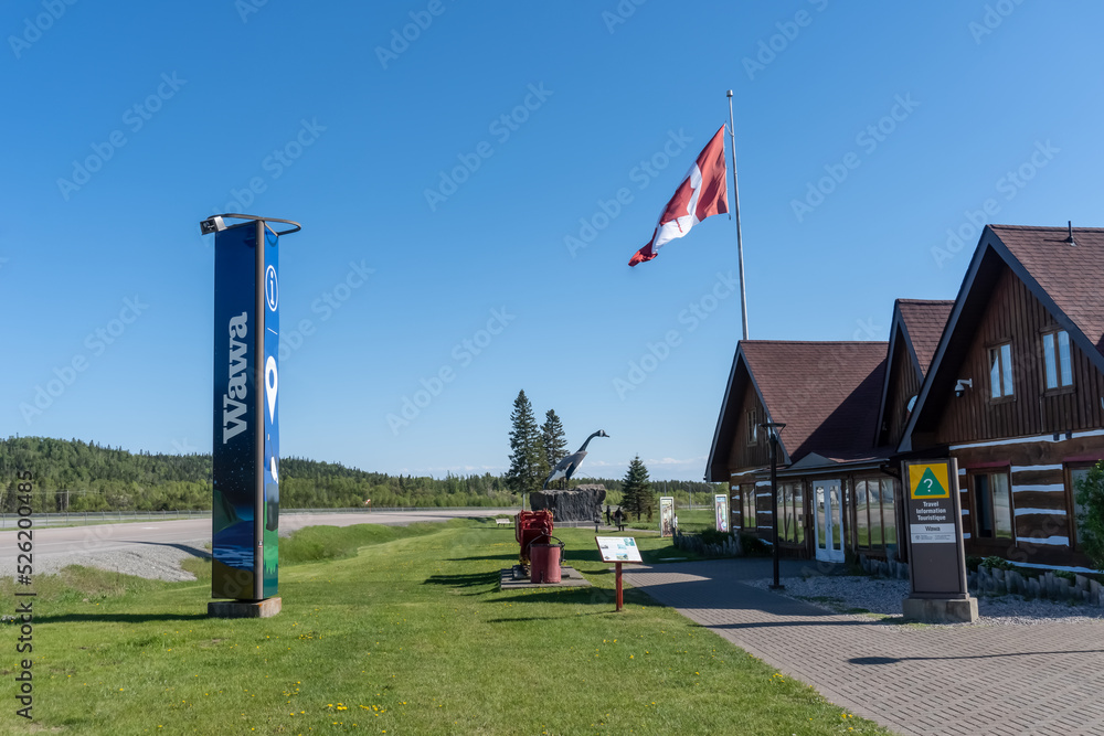 Wawa, Ontario, Canada: Wawa Visitors Information Centre, Canadian Flag ...