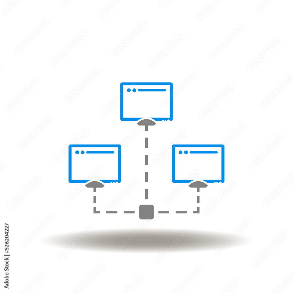 Vector illustration of computer network. Icon of distributed database ... Vector illustration of computer network. Icon of distributed database ...