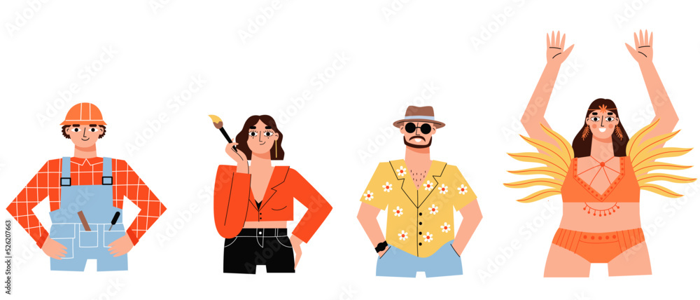 Mbti concept. Seekers characters. Flat vector illustration Stock Vector ...