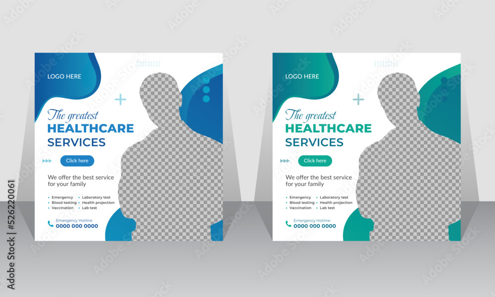 Modern medical healthcare Social media post template Clinic or hospital ...