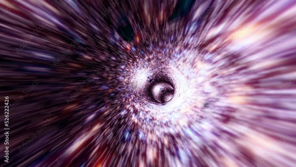 Abstract 3D grunge purple hyper space warp Flight in futuristic sci-fi ...