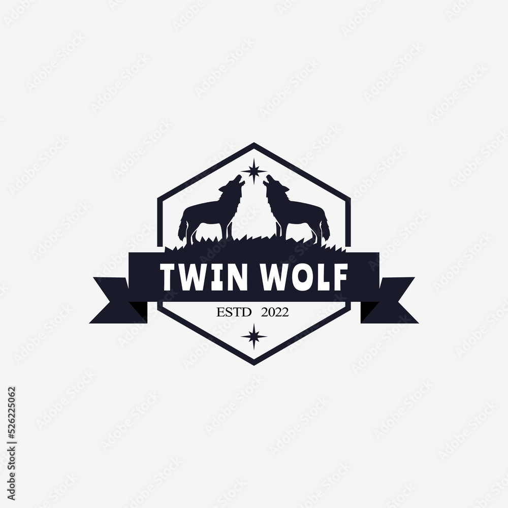 Vetor de luxury wolf logo. wolf silhouette logo. wolf vintage logo ...