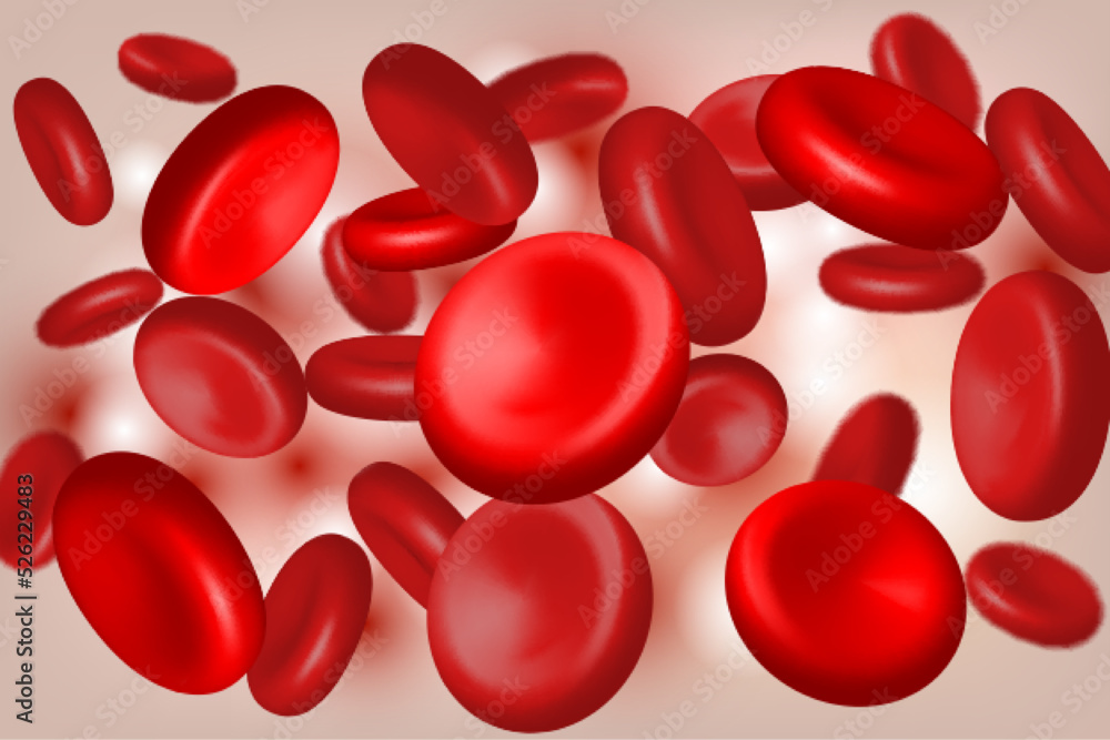 Red blood cells flow inside in artery. Vector medical concept vector de ...
