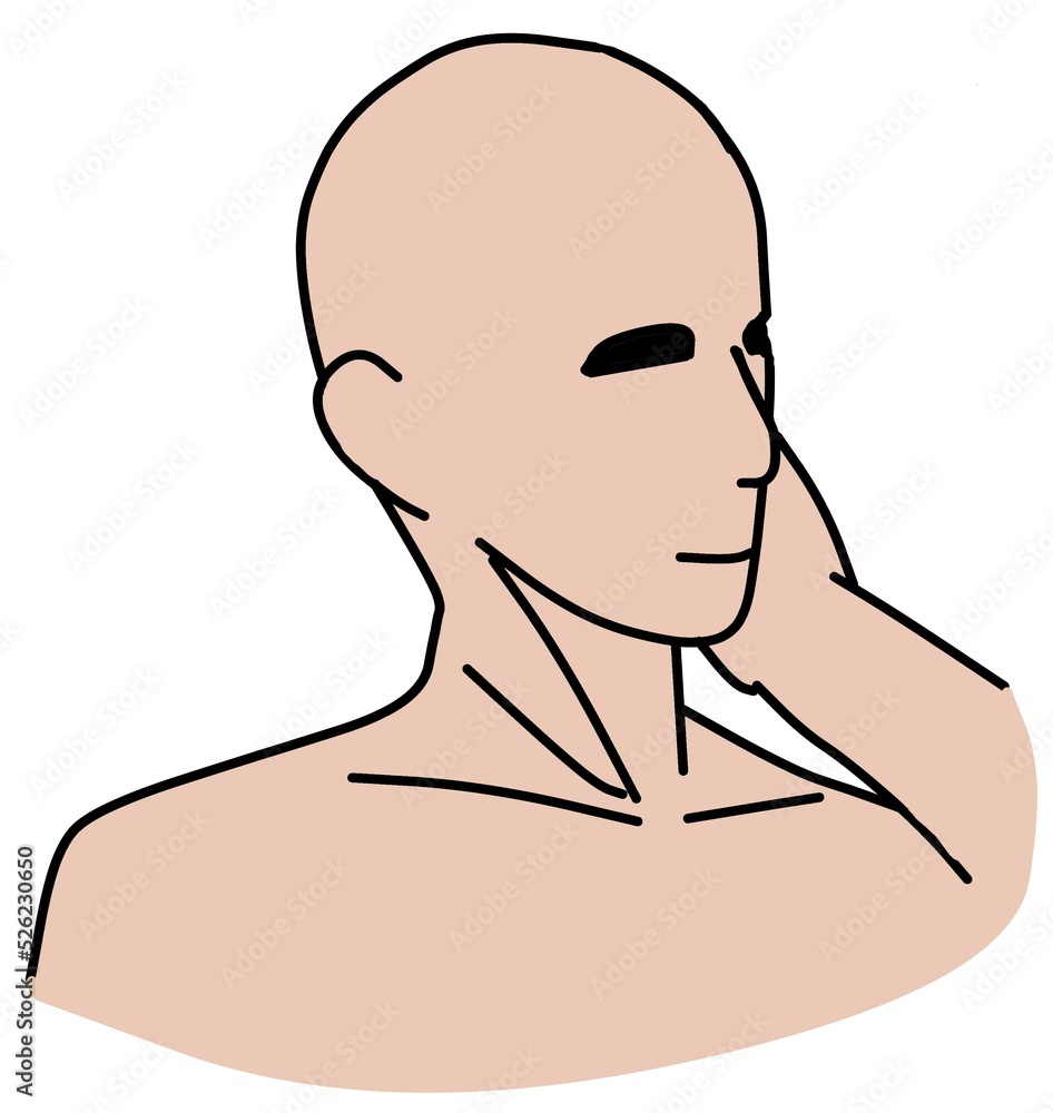 Fototapeta The physical examination of cranial nerve 11th via trapezius ...
