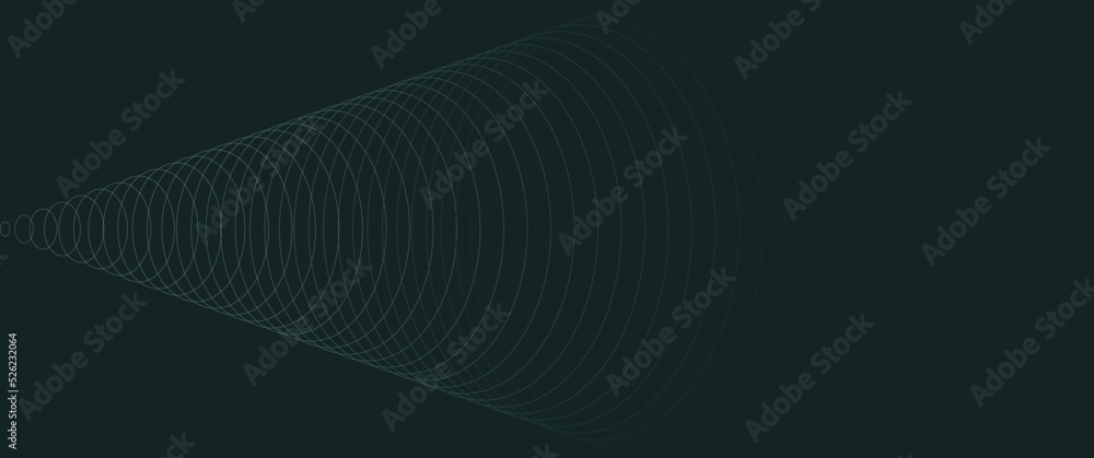 Soundwave illustration, ultrasonic wave vector illustration, can be ...
