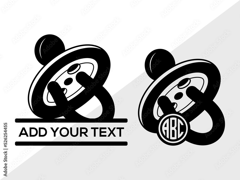 Baby Pacifier Monogram SVG, Baby Shower svg, Pacifier Svg, Binky Svg ...