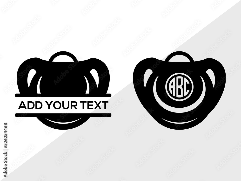 Baby Pacifier Monogram SVG, Baby Shower svg, Pacifier Svg, Binky Svg ...