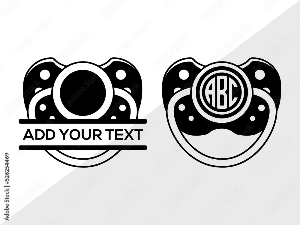Baby Pacifier Monogram SVG, Baby Shower svg, Pacifier Svg, Binky Svg ...