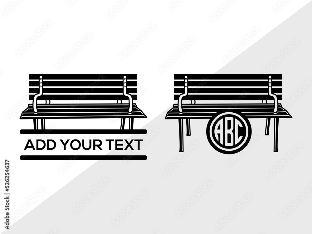Park Bench Monogram SVG, Bench svg, Wooden Bench Svg, Garden Bench ...