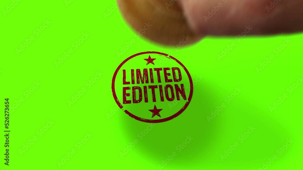 Limited Edition stamp and hand stamping impact isolated animation ...