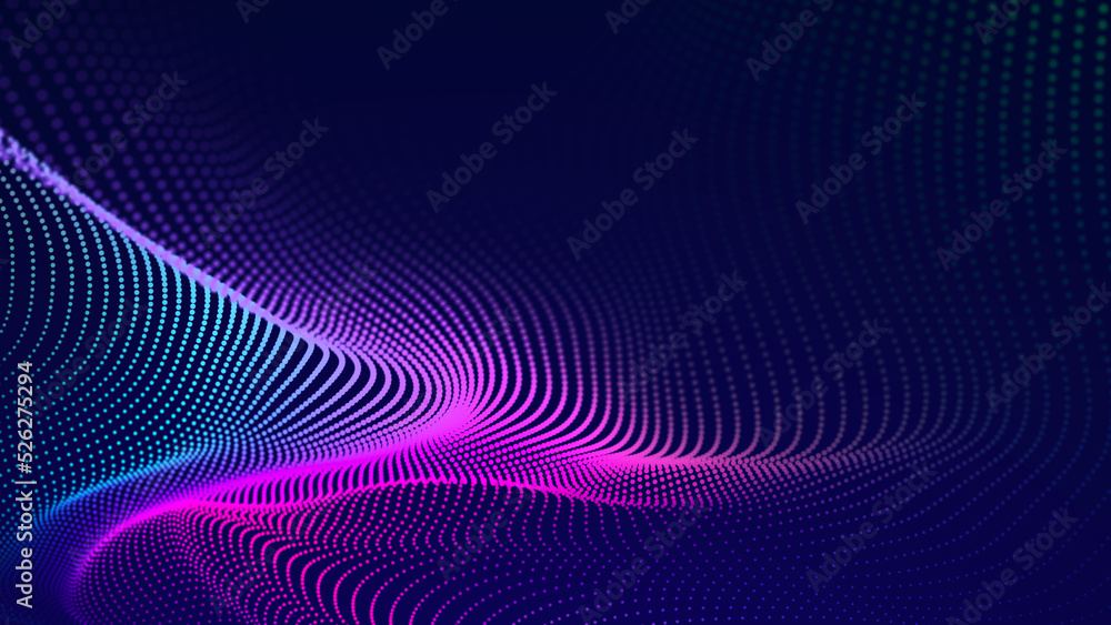 Particle stream. Purple background with many glowing particles ... Particle stream. Purple background with many glowing particles ...