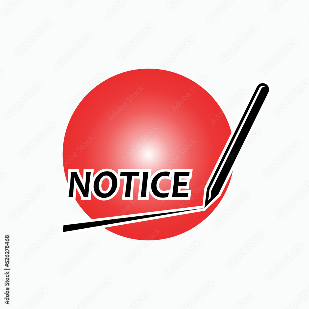 Notice Illustration. Reminder Symbol - Vector. Stock Vector | Adobe Stock