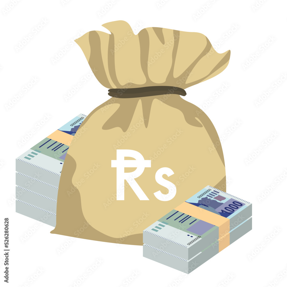 Pakistan Rupee Vector Illustration. Pakistani money set bundle ...