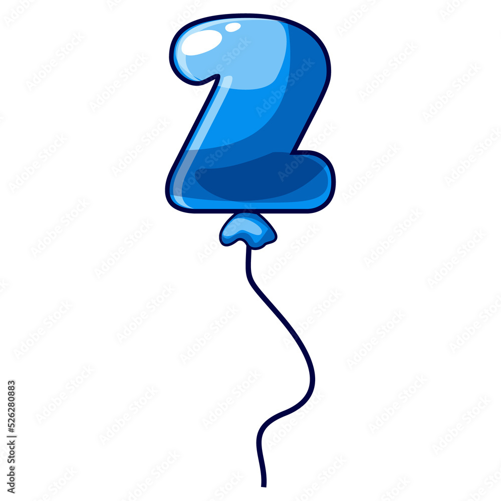 Cartoon balloon number 2 font kids numbers. Figure Two Stock イラスト ...