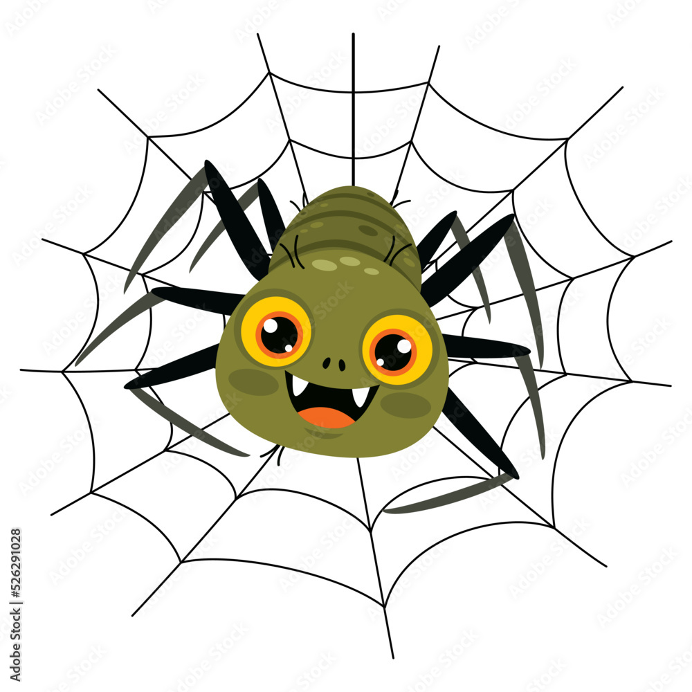 Cartoon Drawing Of A Spider Stock Vector | Adobe Stock