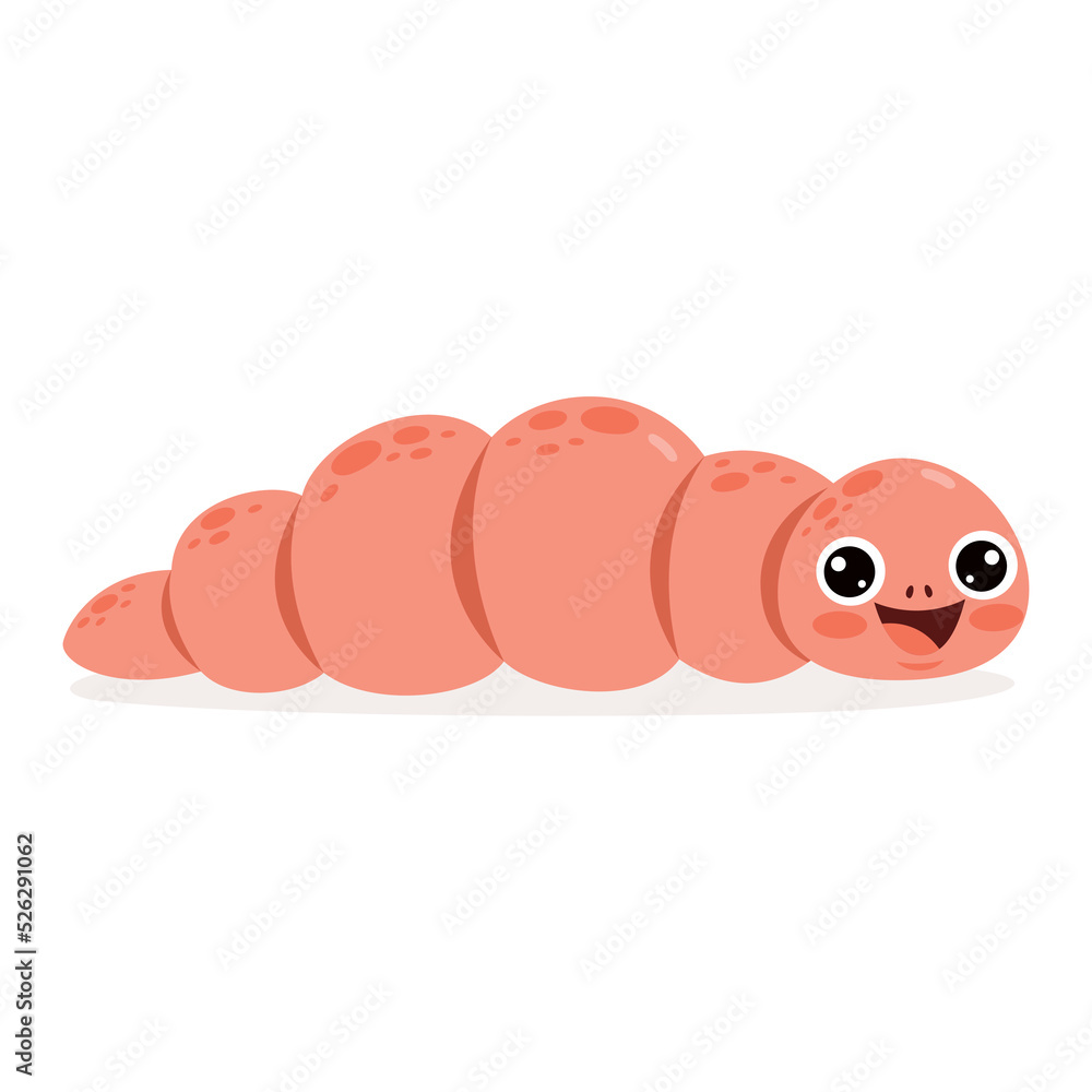 Cartoon Drawing Of A Worm Stock Vector | Adobe Stock