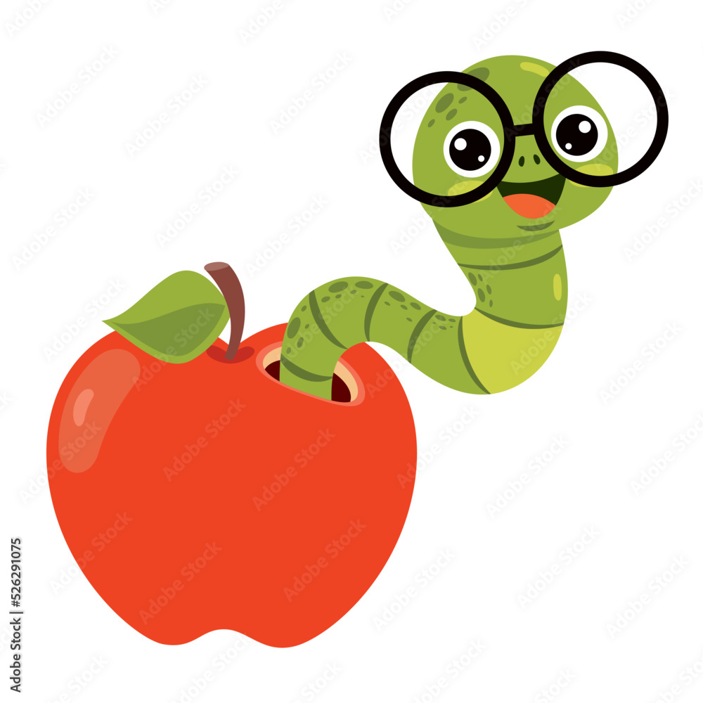 Cartoon Drawing Of A Worm Stock Vector | Adobe Stock