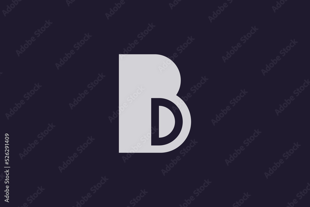 DB logo with a minimal design. An icon of a BD letter on a luxury ...