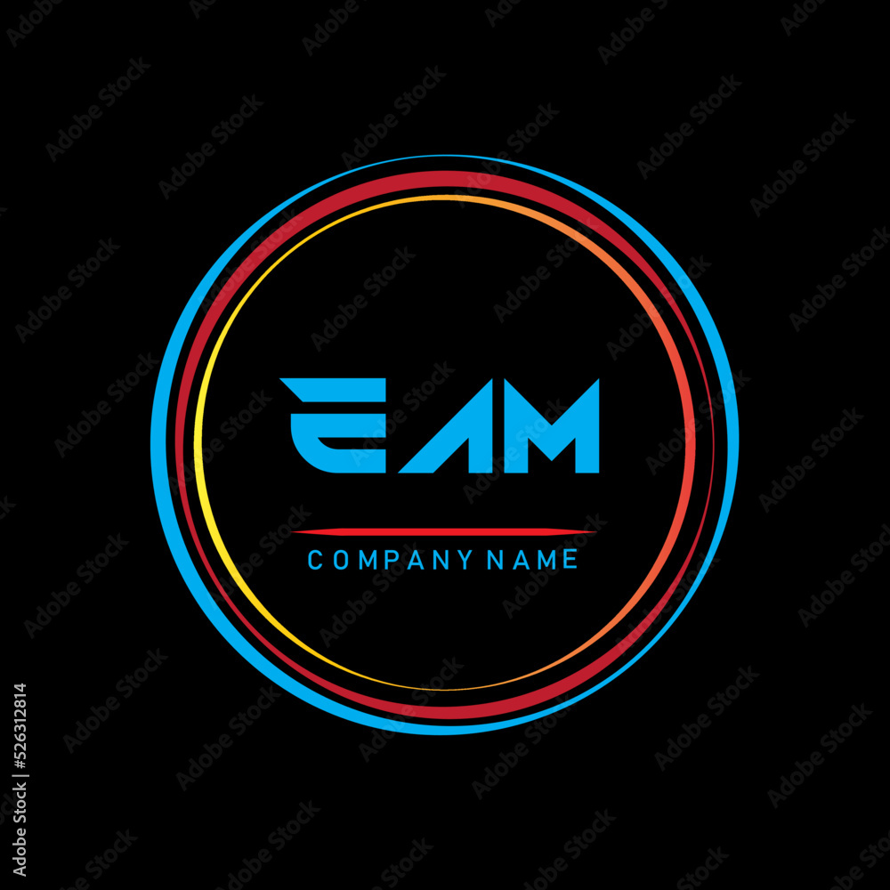 EAM letter logo design. EAM alphabet monogram design. EAM creative ...