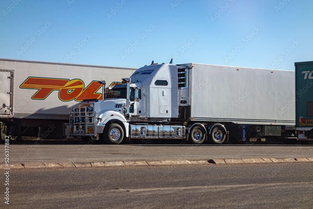 Mack Superliner truck as road train in Western Australia Stock Photo ...