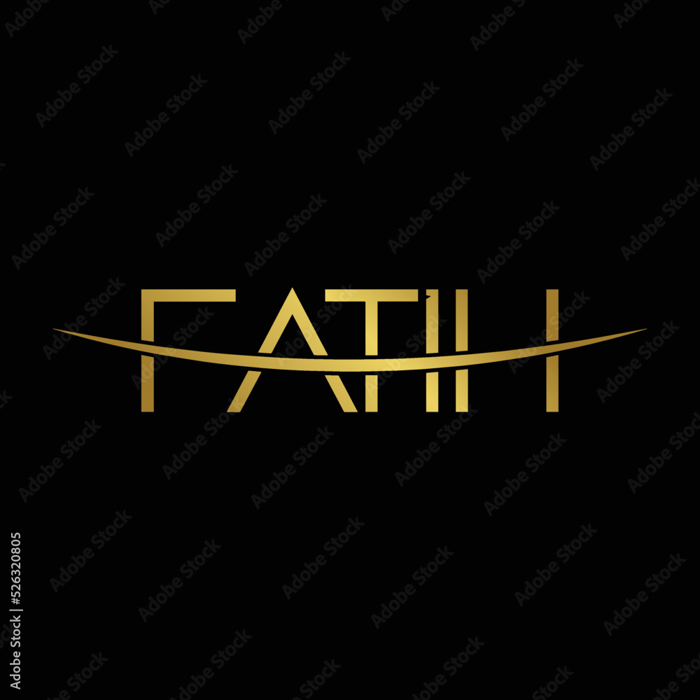 Logo Design with Fatih Written Line in the Middle Stock Vector | Adobe ...