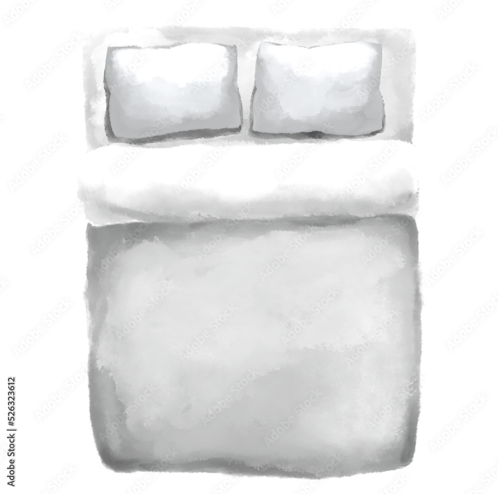 Bed top view plan drawing layout mock for interior architecture design ...