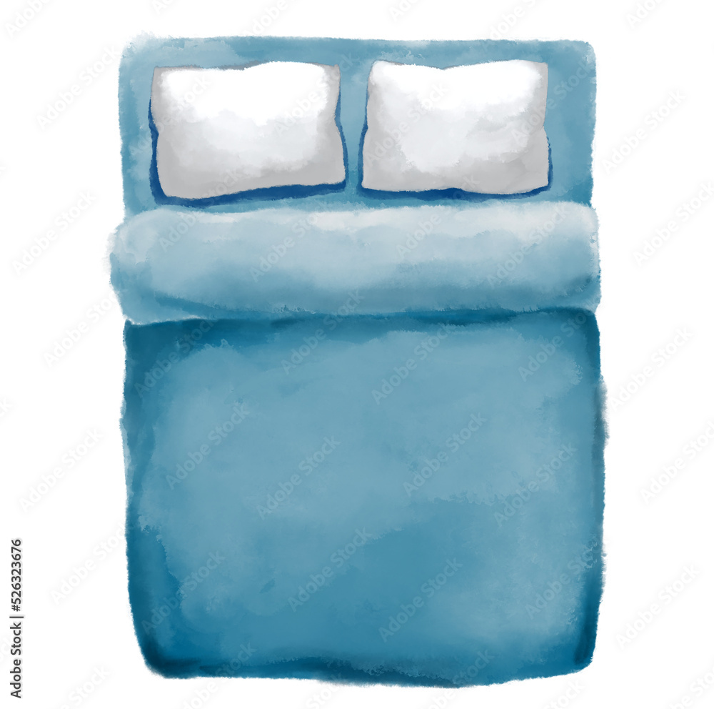 Bed top view plan drawing layout mock for interior architecture design ...