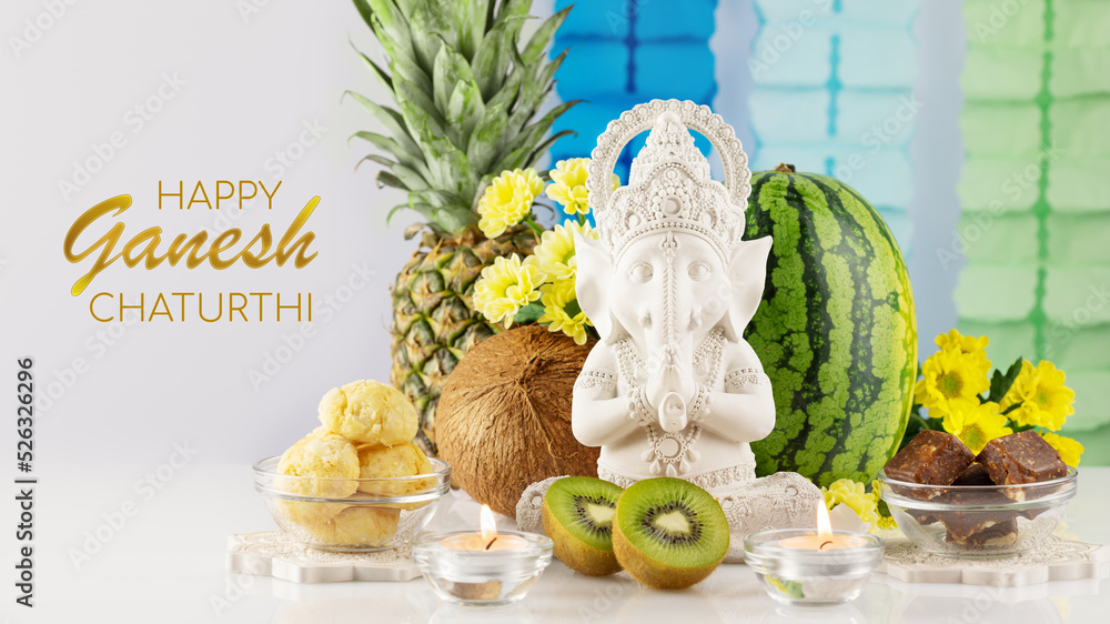 Lord Ganesha , Ganesh festival. Ganesh Chaturthi holiday card with ...