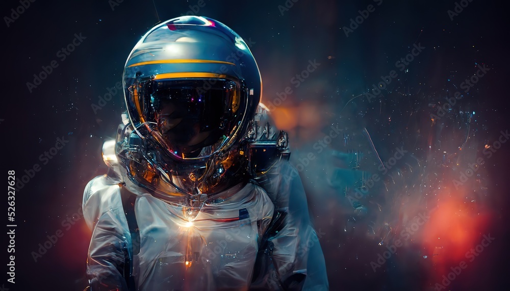 Layout in white astronaut suit with helmet. Stock Illustration | Adobe ...