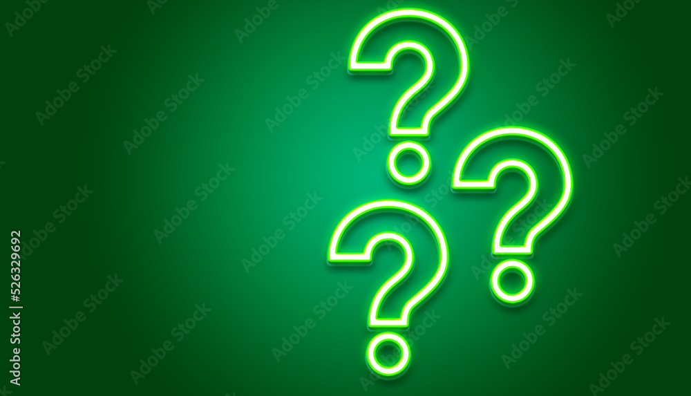Neon question mark Stock Illustration | Adobe Stock