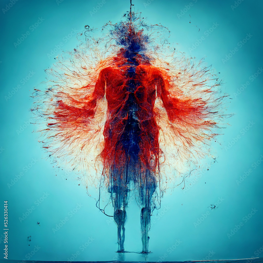 human body dissolves in energy waves Stock Illustration | Adobe Stock