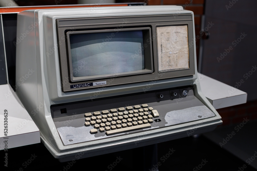Oslo, Norway. May 01, 2022: Vintage UNIVAC (Sperry Rand) 1970s computer ...