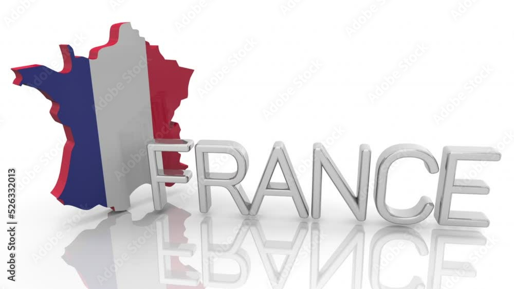 France Country National Flag Map Icon Background 3d Animation Stock ...