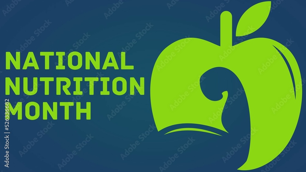 National Nutrition Month concept background design Stock Illustration ...
