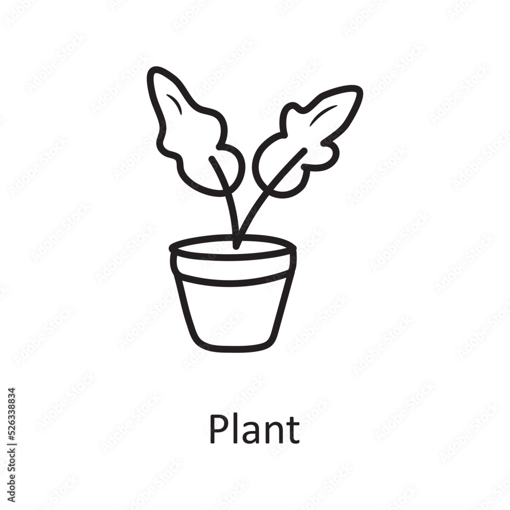 Plant vector Outline Icon Design illustration. Nature Symbol on White ...