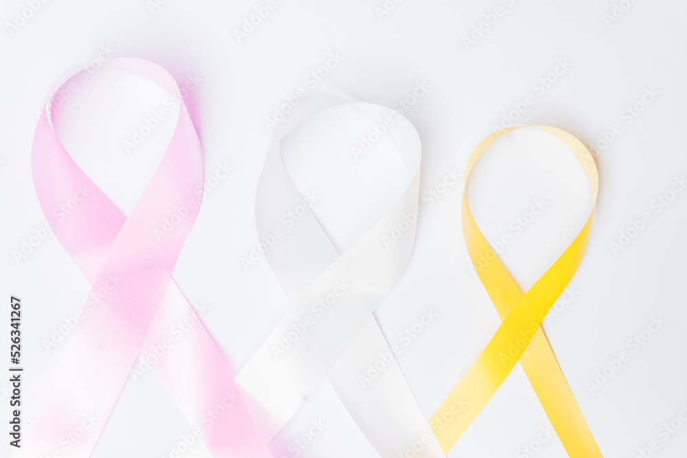 pink ribbon fight against breast cancer, white ribbon, fight against ...