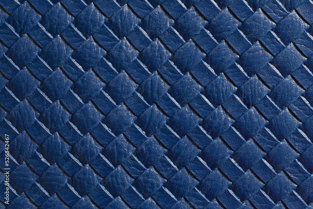 Navy blue leather woven texture background. Navy blue braided leather ...