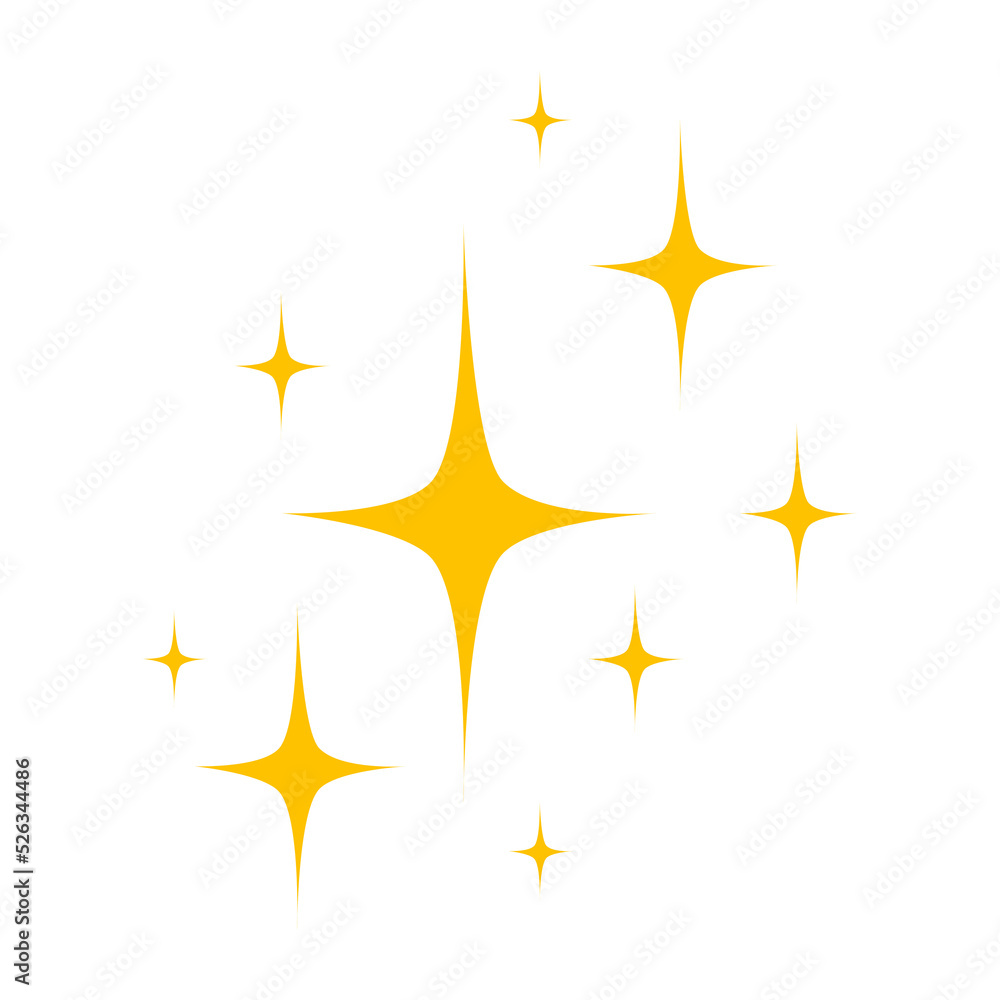 Sparkling black and white symbol vector A set of original sparkling starter icons, a shiny shine ...