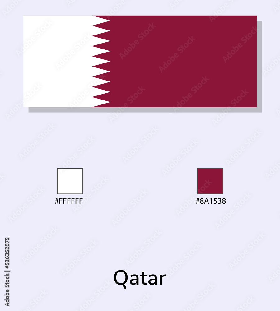 Vector Illustration of Qatar flag isolated on light blue background ...