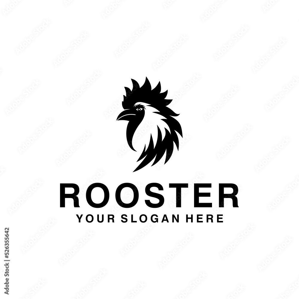 Rooster logo - vector illustration, rooster emblem design on a white ...