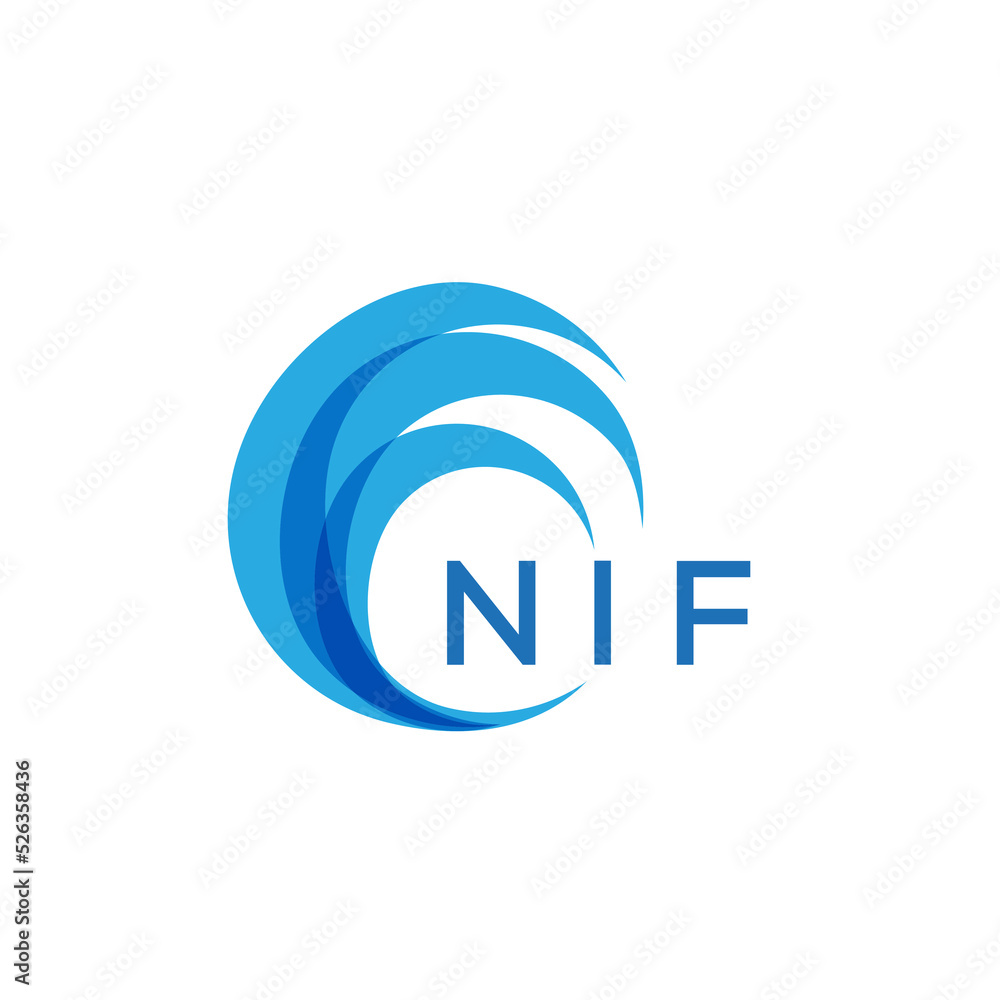NIF letter logo. NIF blue image on white background. NIF Monogram logo ...