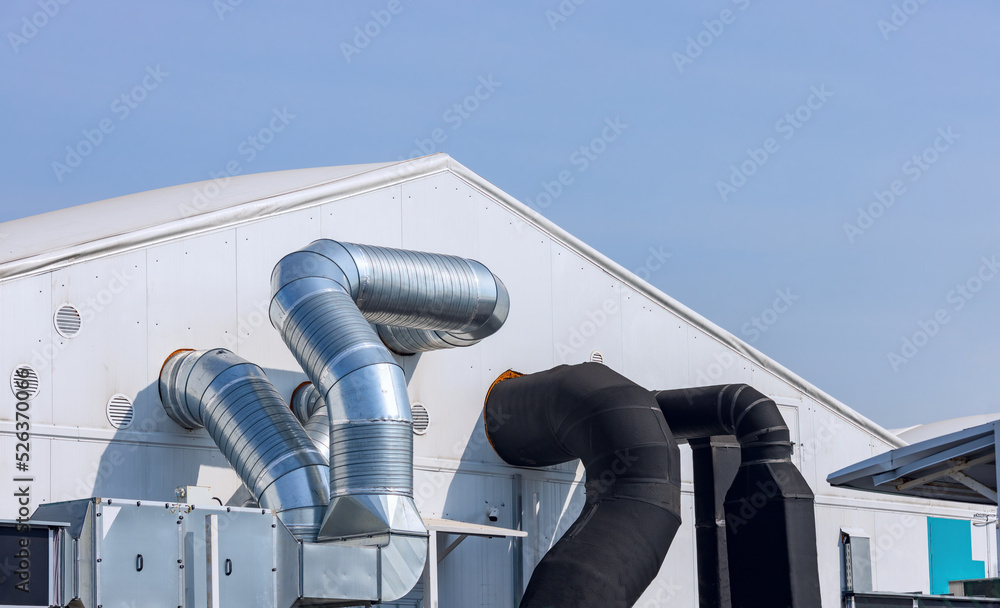 Hospital ventilation pipes of the air infection control system Stock ...