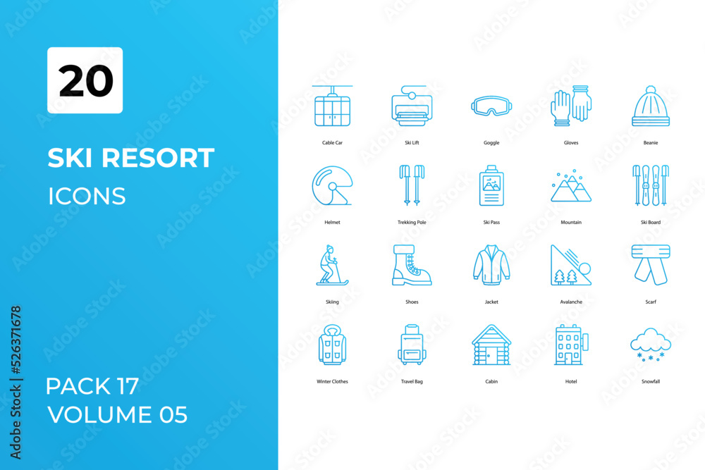 Ski Resort icons collection. Set contains such Icons as activity ...