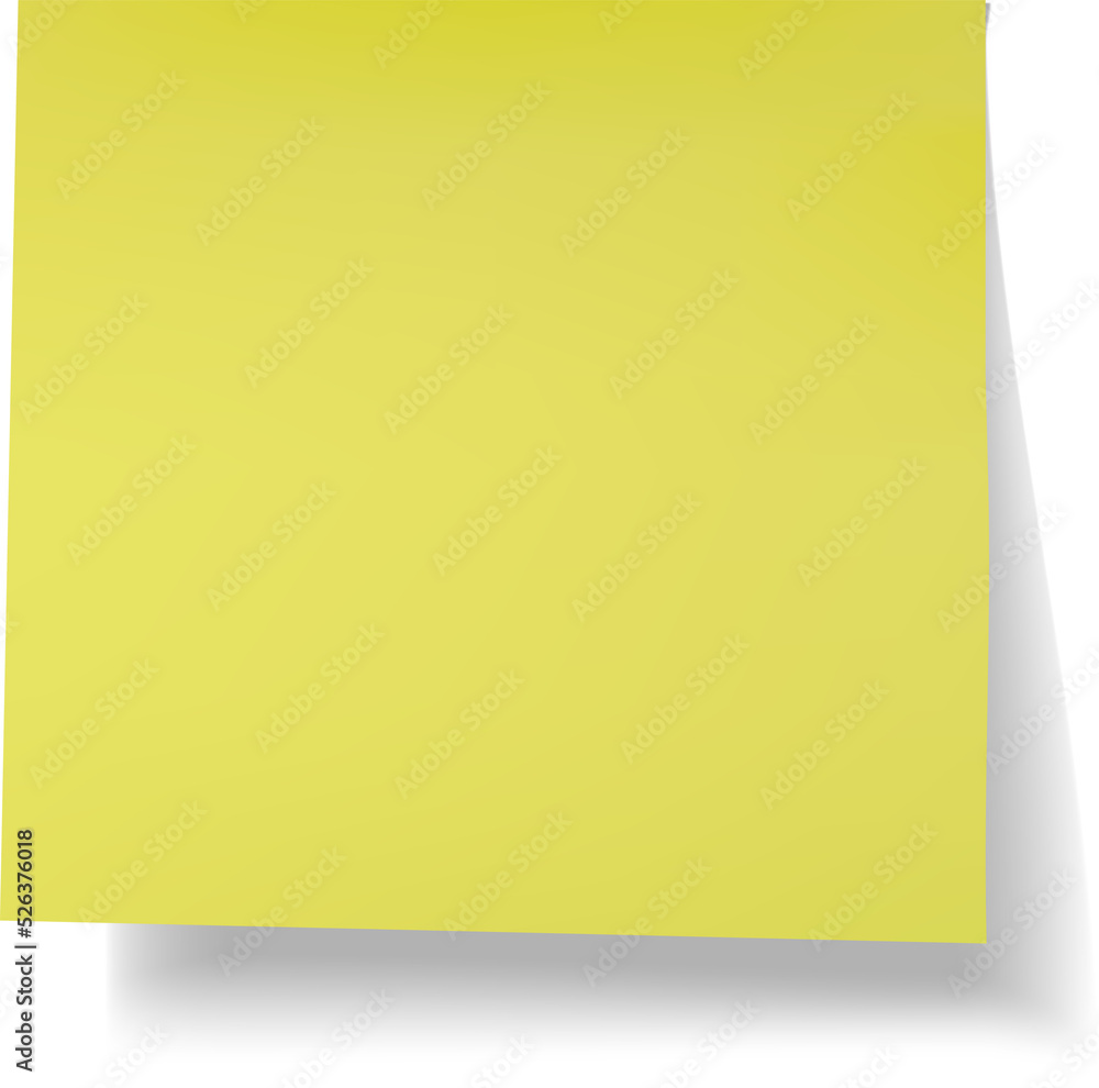Yellow post it realistic with shadow sticky note Stock Photo | Adobe Stock