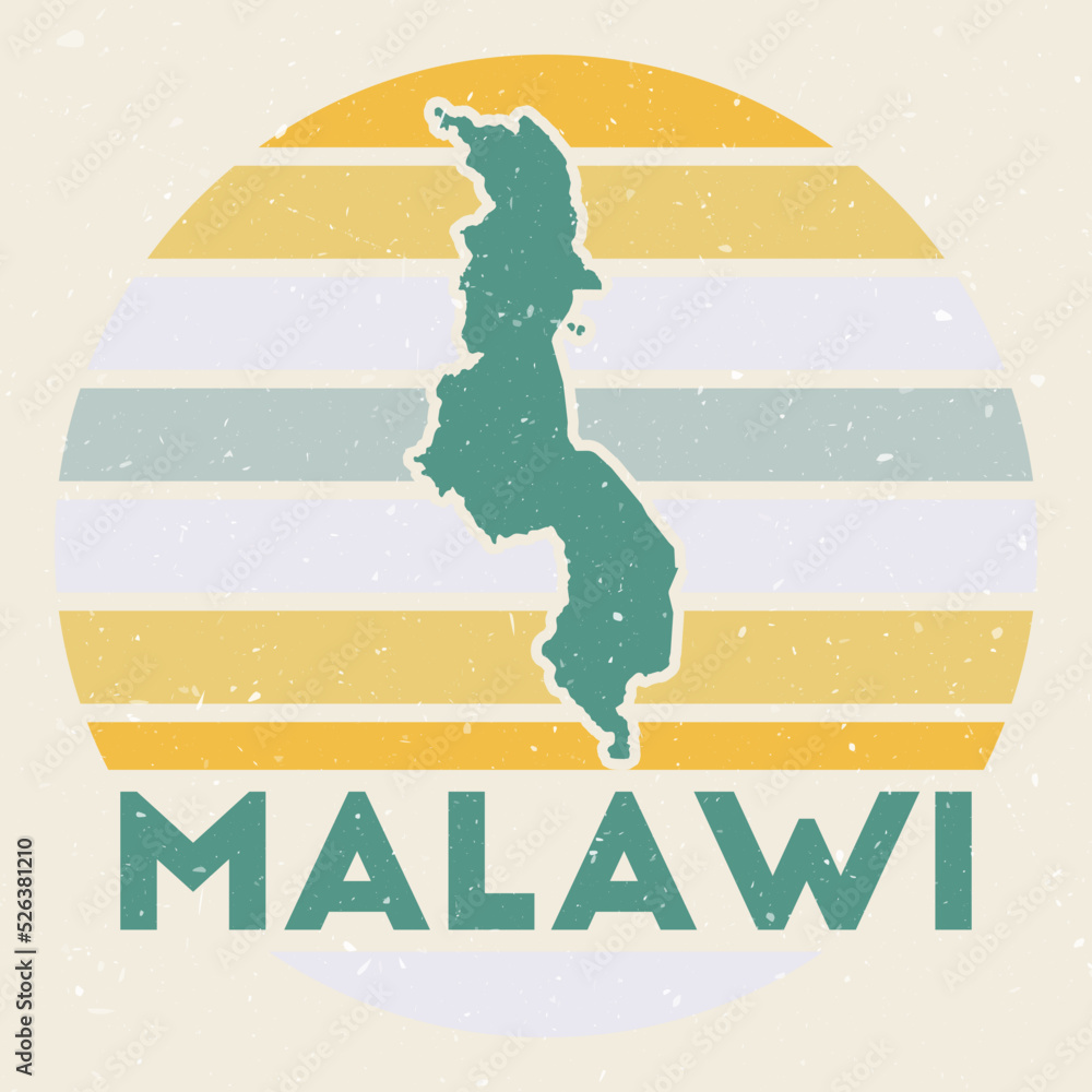 Malawi logo. Sign with the map of country and colored stripes, vector ...