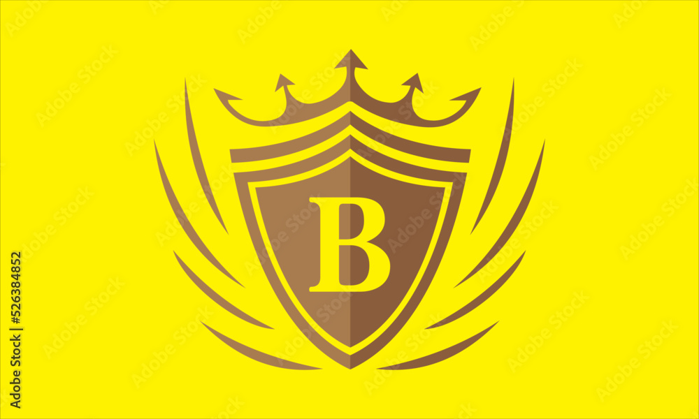 B Royal Crown Vector Logo Design. Stock Vector | Adobe Stock