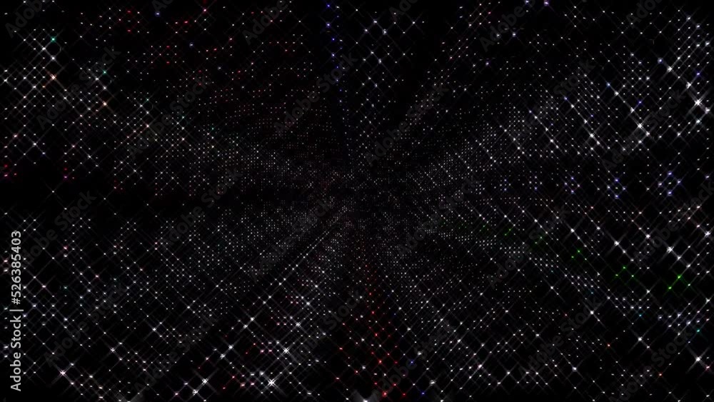 Animated digital abstract. Colorful curved and circular lines on black ...